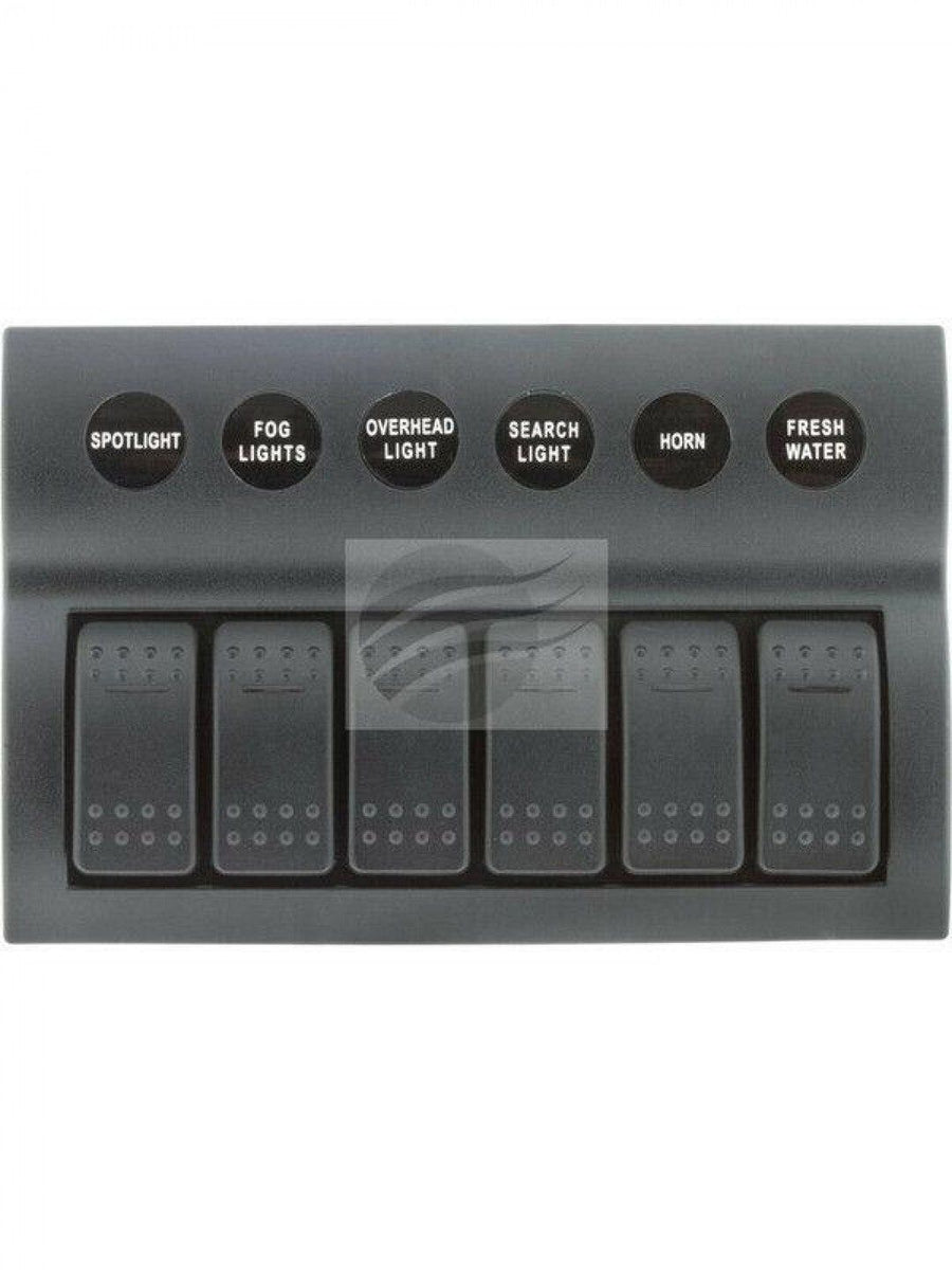Jaylec - LED Switch Rocker Panel 6 Way 6 X On/Off Prewired Circuit ...