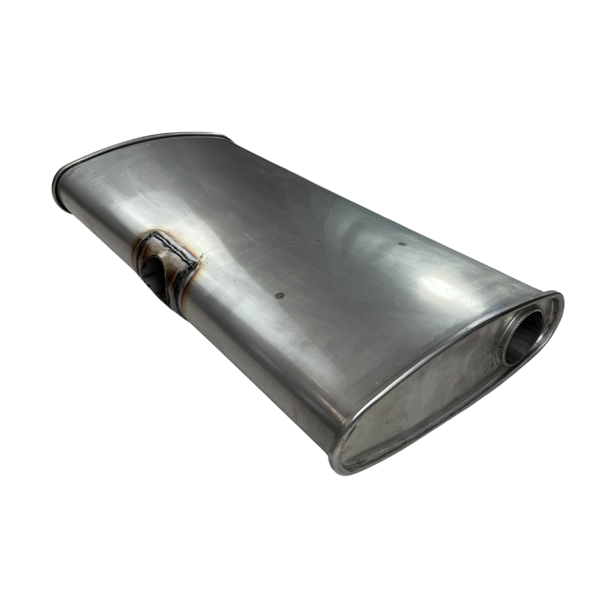 Redback - 2.25" East-West Muffler C/O 30"x12"x4" Oval 409 Stainless St ...